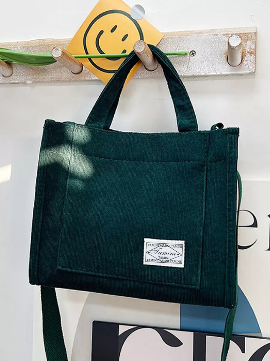 Мини шоппер из вельвета