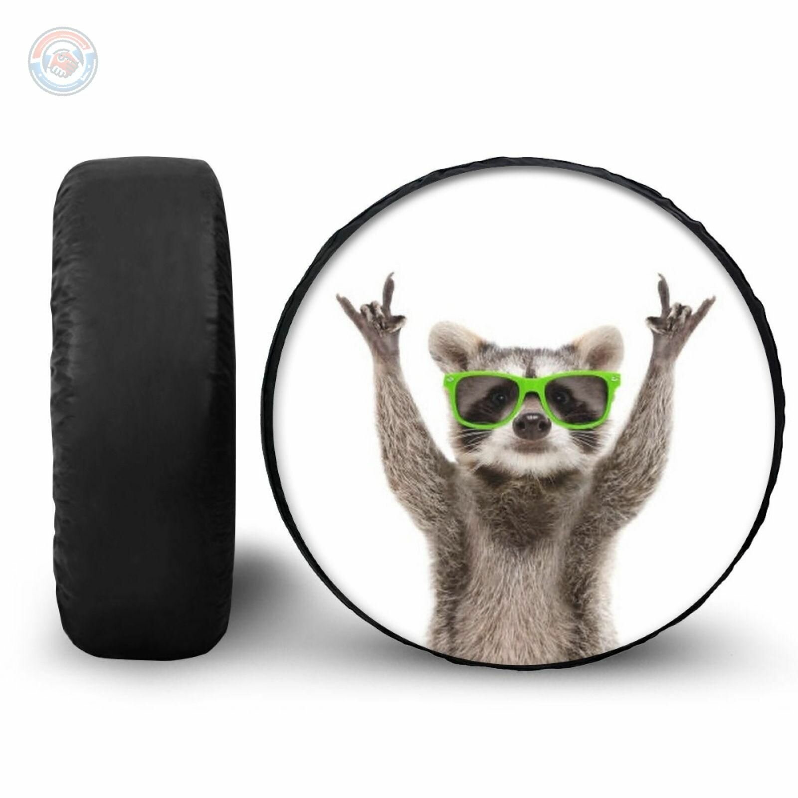 Чехол на запасное колесо Енот черепа, водонепроницаемый защитный чехол для джипа и внедорожника, универсальный до 16 дюймов, легкая установка без инструментов