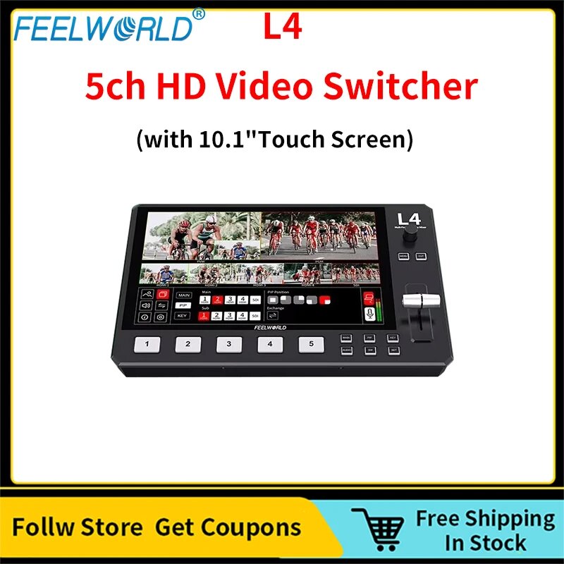 FEELWORLD L4 5-канальный видеомикшер AU