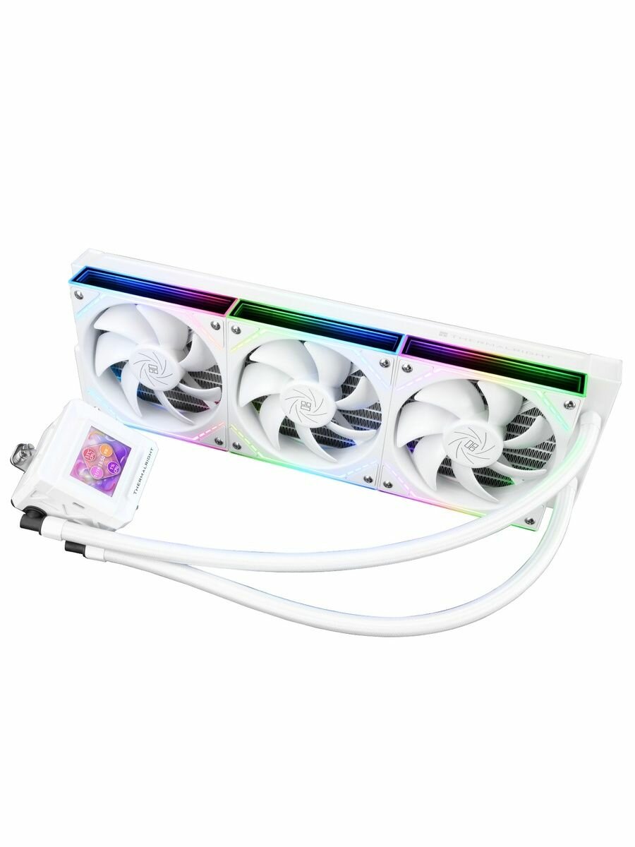 Система жидкостного (водяного) охлаждение для процессора Thermalright Frozen Warframe SE V2 360 белая с ARGB и дисплеем