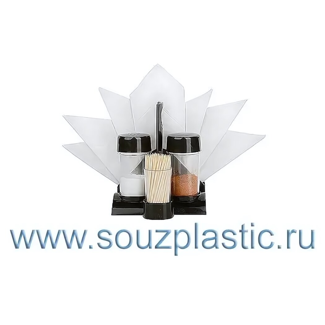 Набор для специй 'рондо' 3 в 1, пластик, черный, компактный органайзер с крышками