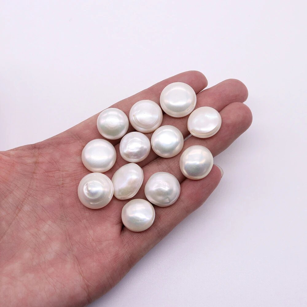 Необычные жемчужные большие бусины в стиле барокко, белые натуральные пресноводные жемчужные бусины на пуговицах для самостоятельного изготовления ювелирных изделий, ожерелье, серьги, браслет