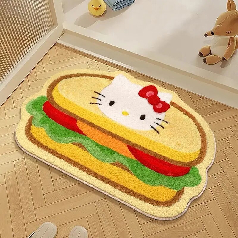 Милый ковер для входа в ванную комнату Hello Kitty, мультяшный Sanrio, прикроватный водопоглощающий и противоскользящий коврик для дома, ковер, подарки, игрушки, 40x60cm, Белый, Унисекс