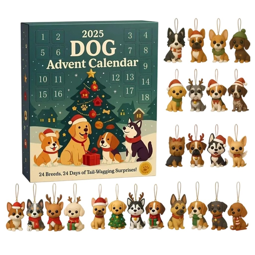 24 Day Dog Themed Advent Calendar Nature Friendly Holiday Activity Gift Box set