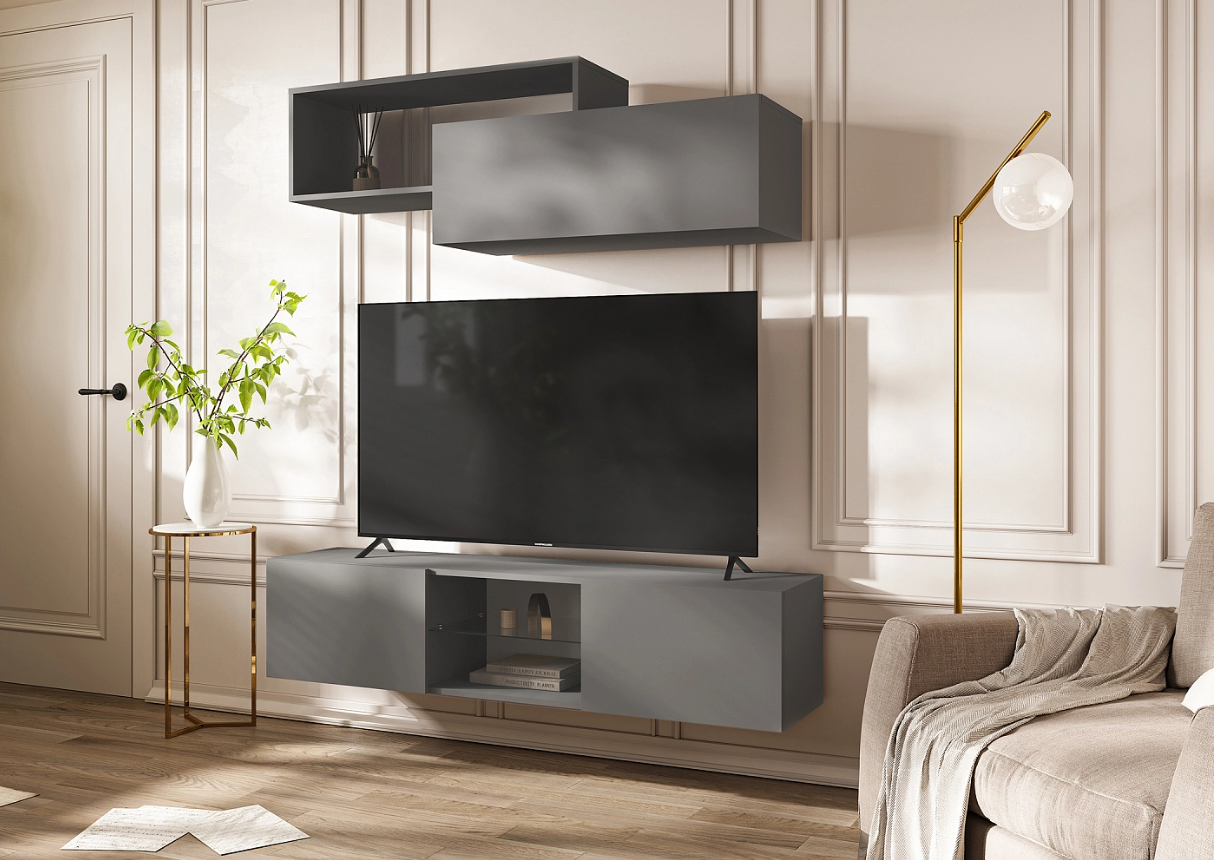 Гостиная Норд Вариант №2 в цвете Графит, Графит, ЛДСП, Мебельная фабрика "Миф"