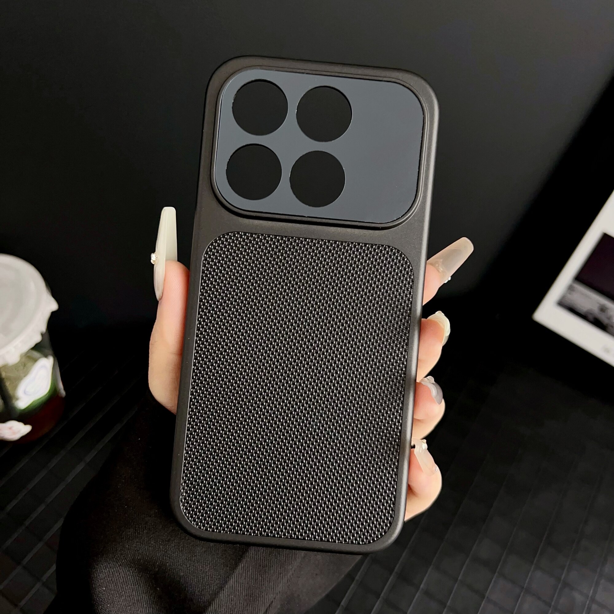 Чехол для Xiaomi 17/Сяоми 17, soft touch, чехол-кардиомонитор, искусственная кожа, поликарбонат (PC), защита камеры, ударопрочный, усиленные углы, Xiaomi, Xiaomi 17, black,