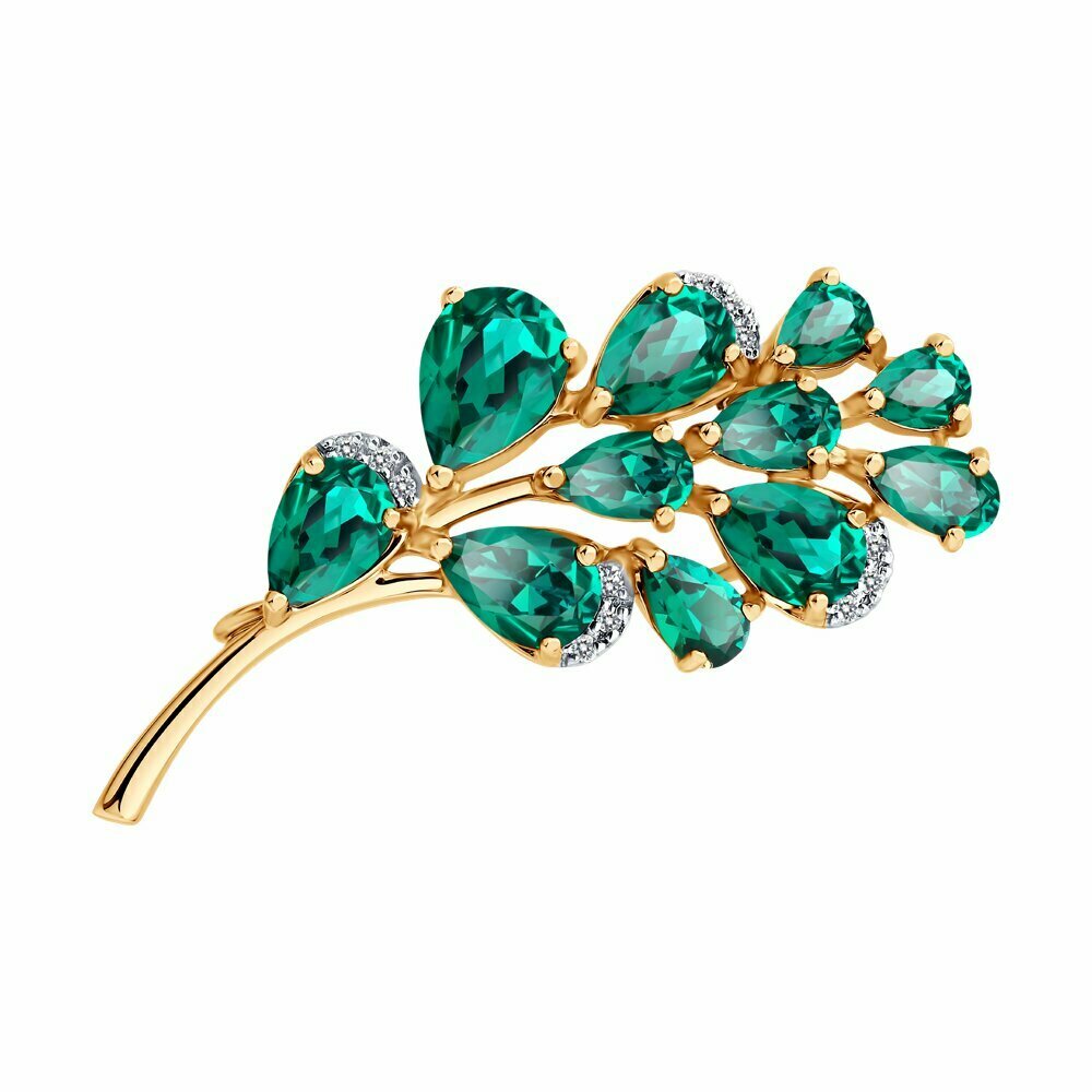 Брошь, красное золото, 585 проба