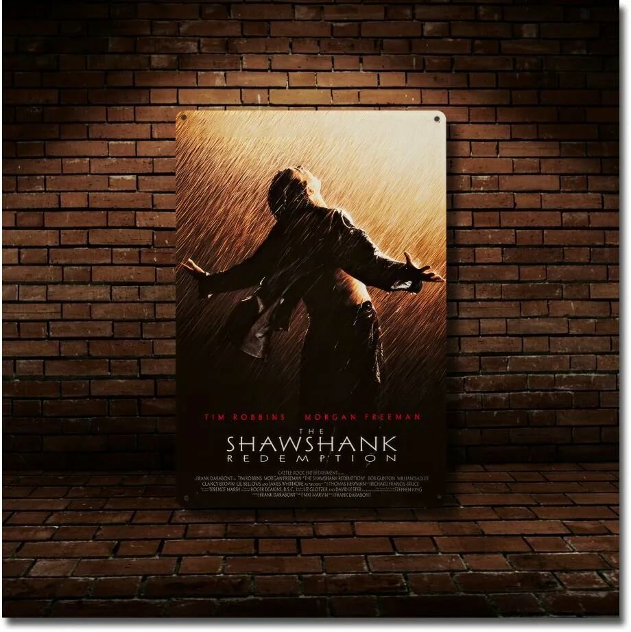 Табличка на стену металлическая декоративная SHAWSHANK винтаж 20х30 см