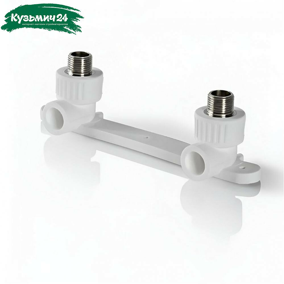 Планка монтажная с водорозетками Pro Aqua 20-1/2" НР, комплект для смесителя, белая