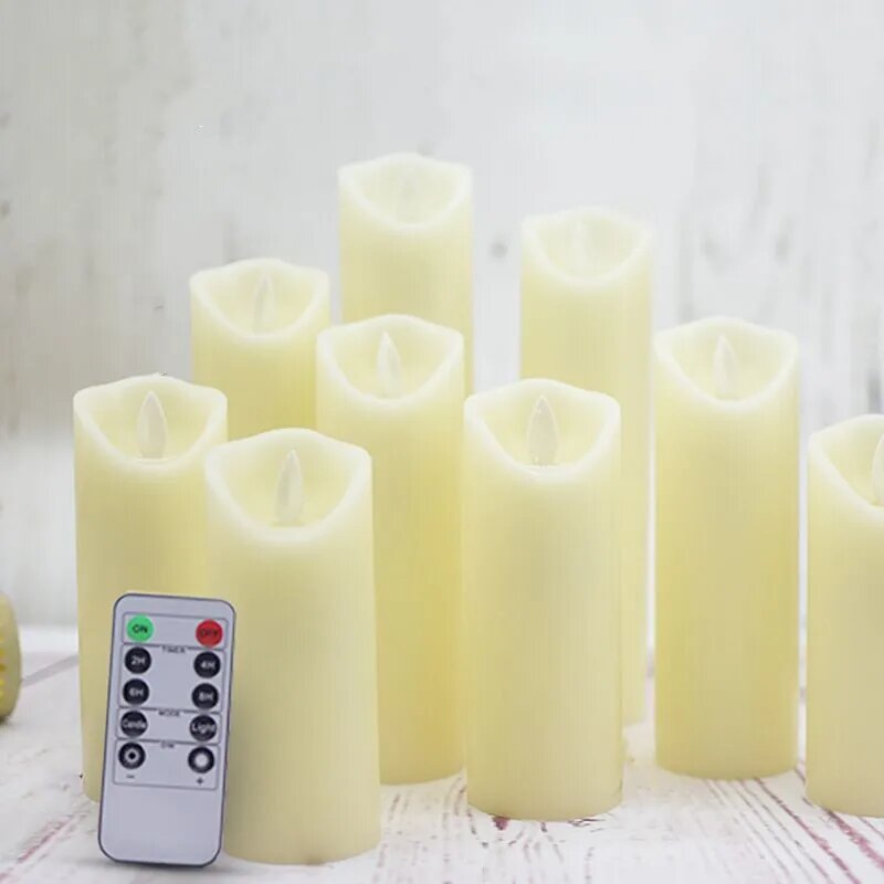Светодиодные свечи USB с пультом, янтарный свет, Set of 16-18-20cm