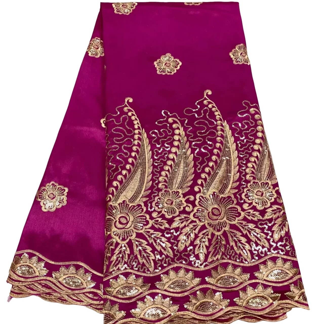 Африканская ткань George, оранжевая, полиэстер/хлопок, 5 ярдов color 3