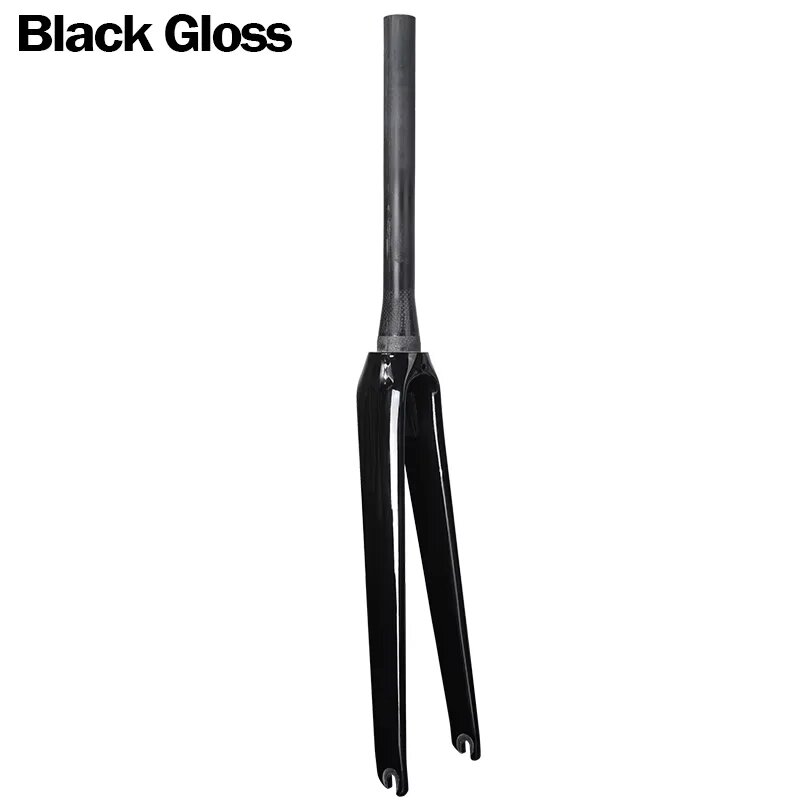 Карбоновая вилка 700c V тормозная гусеница с фиксированной передачей велосипедная жесткая карбоновая вилка 100*9 мм коническая трубка V тормозная вилка Black Gloss
