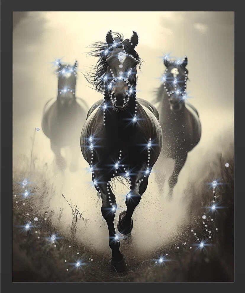 Картина «Тайна млечного рысца» с кристаллами Swarovski, 20x30 см