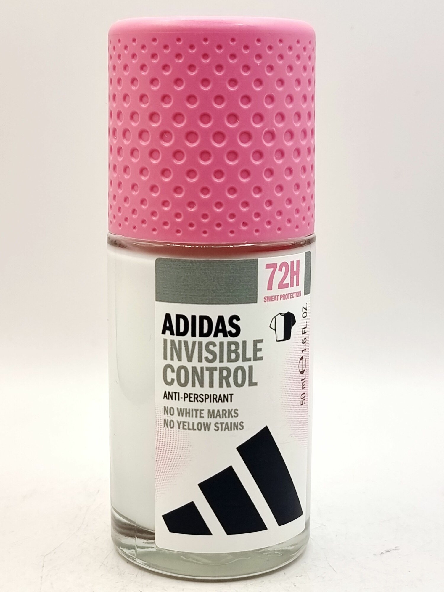 Антиперспирант шариковый женский Adidas Invisible Control 72 часа, без белых следов и желтых пятен, 50 мл (Испания)