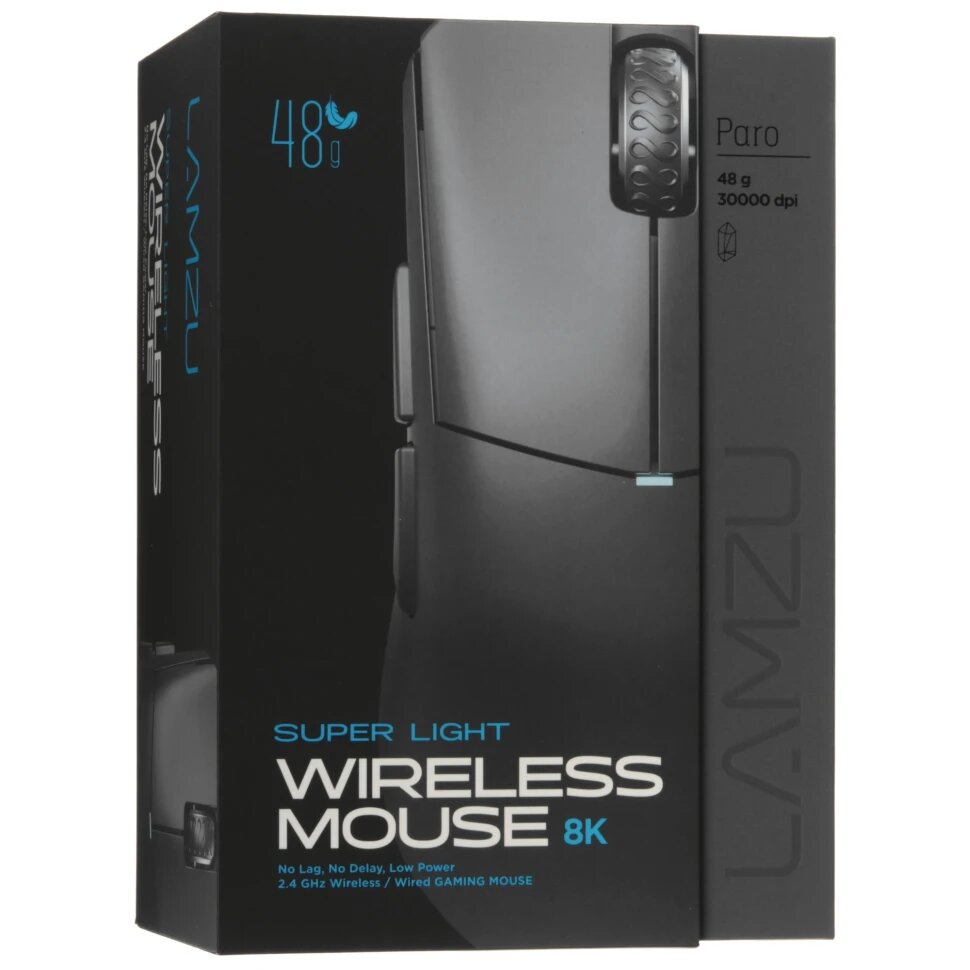 Мышь беспроводная/проводная LAMZU Paro Aurora, PixArt 3950, 30000 dpi, черный