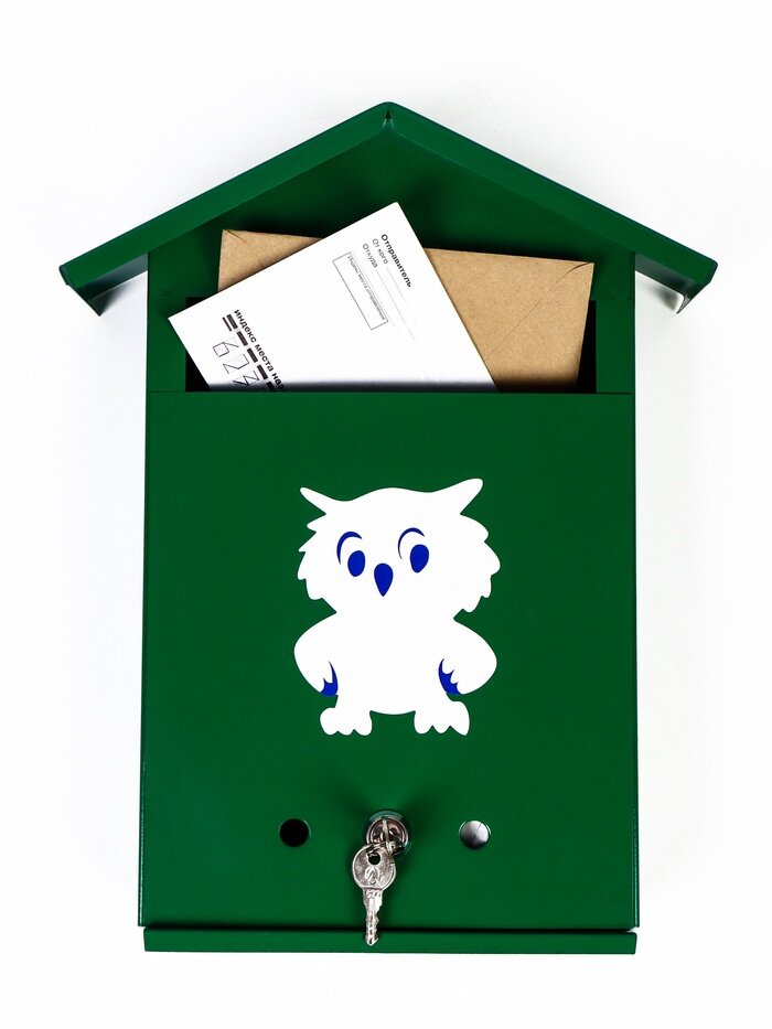 Ящик почтовый с замком, вертикальный "Филин", зеленый 10953803