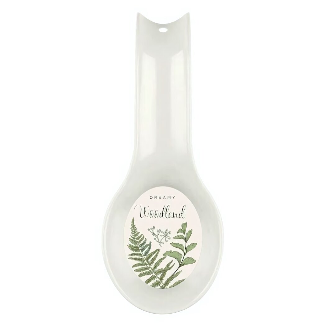 Подставка для ложки с декором "dreamy woodland", пластик, 200х80х35 мм, светло-серый, легко моется, практичная
