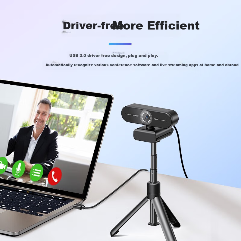 Пакет EMEET C60E 4K сетевой камеры с настольным тренажером, встроенный микрофон, подходит для видеозвонков