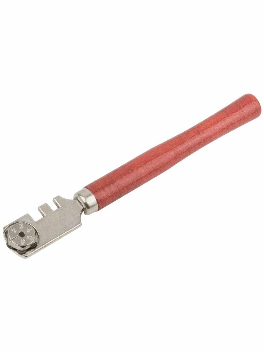 Стеклорез роликовый, 6 роликов, деревянная ручка.