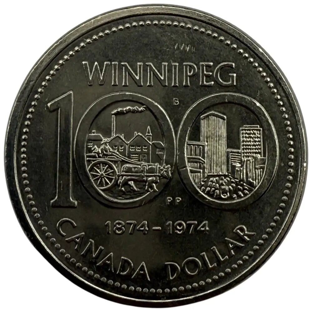 Канада 1 доллар 1974 г. (100 лет городу Виннипег) (Ni)