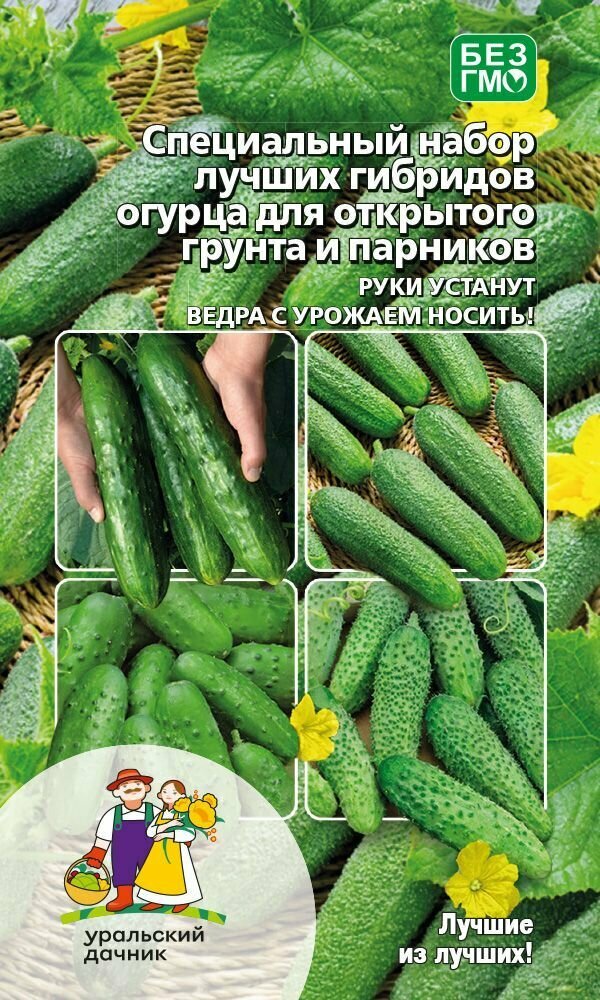 Семена Огурец Набор гибридов для Открытого грунта и парников Уральский Дачник Е/П