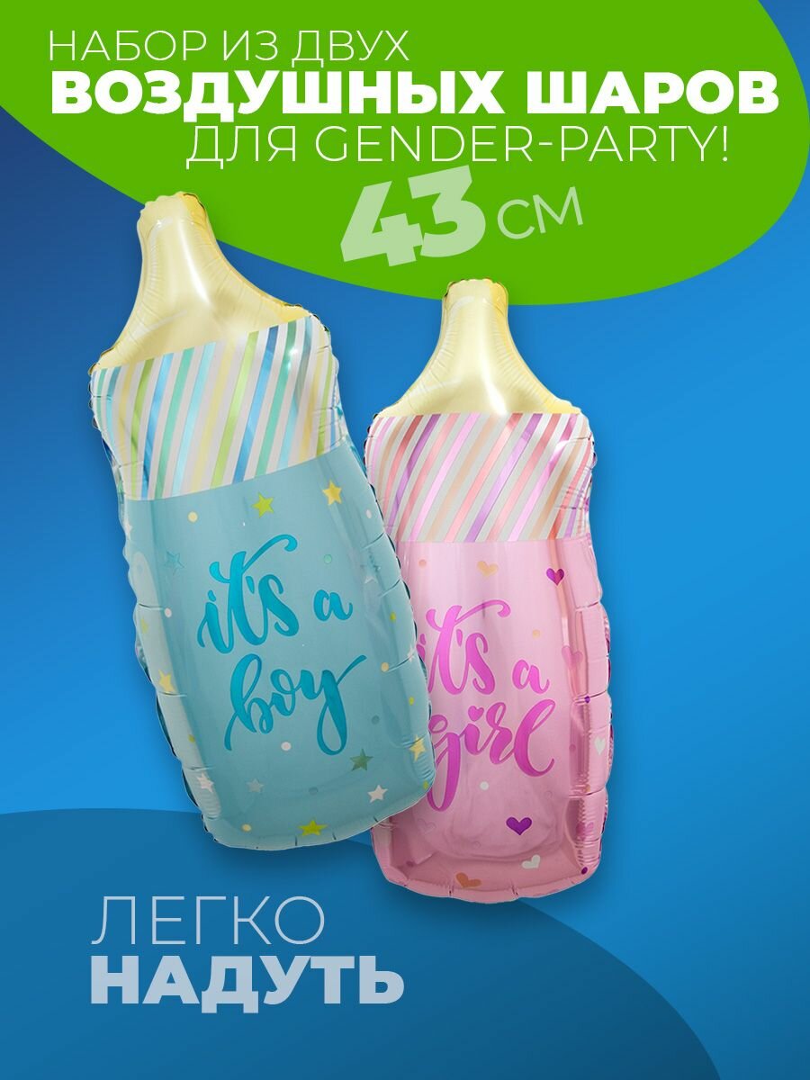 Шары для фотозоны гендер пати фольгированные мальчик девочка