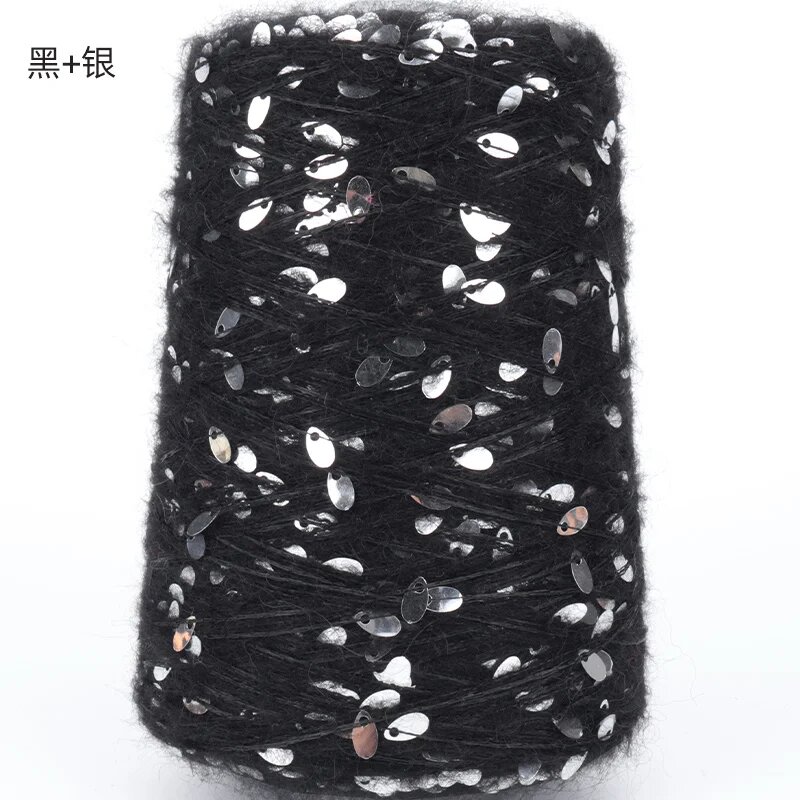 Siyue мохер с блестками Черный, королевский синий