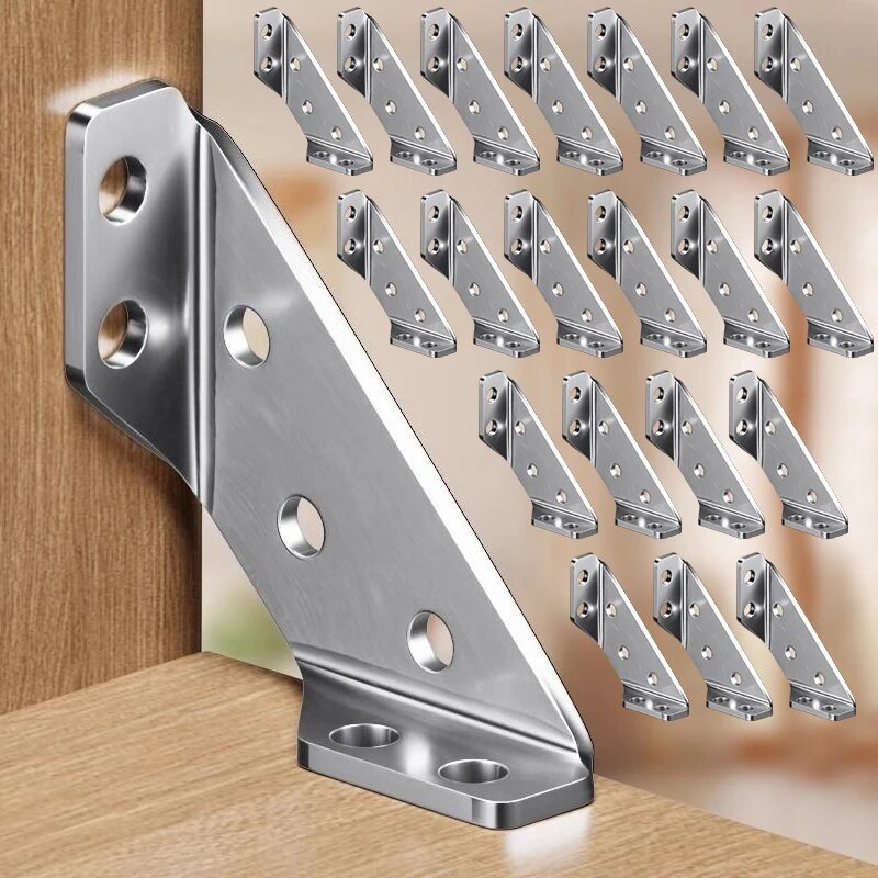 Угловые кронштейны из нержавеющей стали 20 шт. Silver-20PCS