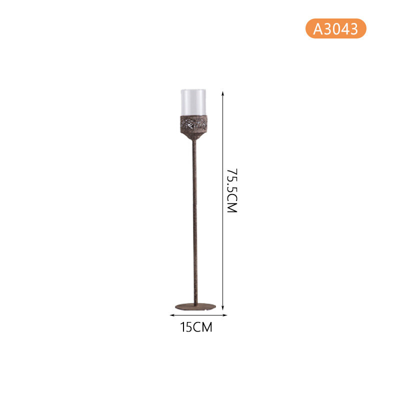 Подсвечник "Старые свечи", металл, напольный, 75,5х15 см, цвет хаки, 1 шт