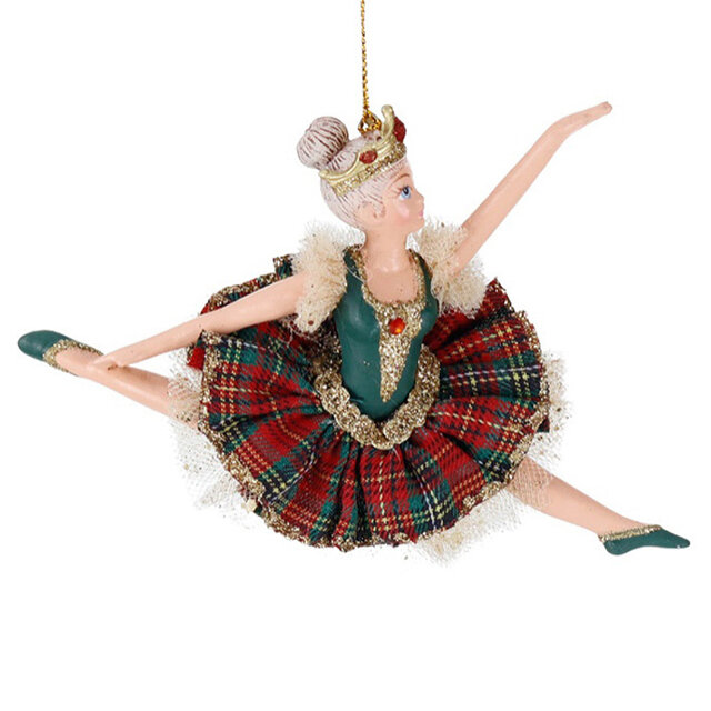Елочная игрушка Балерина Мари-Лу в зеленом - Hollyshire Manor 15 см, Goodwill (Гудвилл), B87002-1