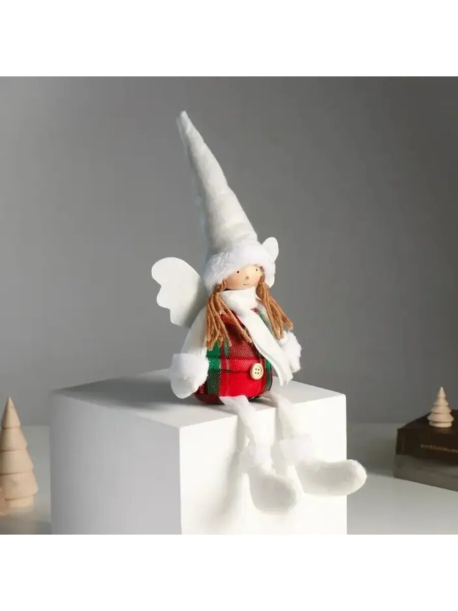 Интерьерная кукла-ангел в праздничном стиле