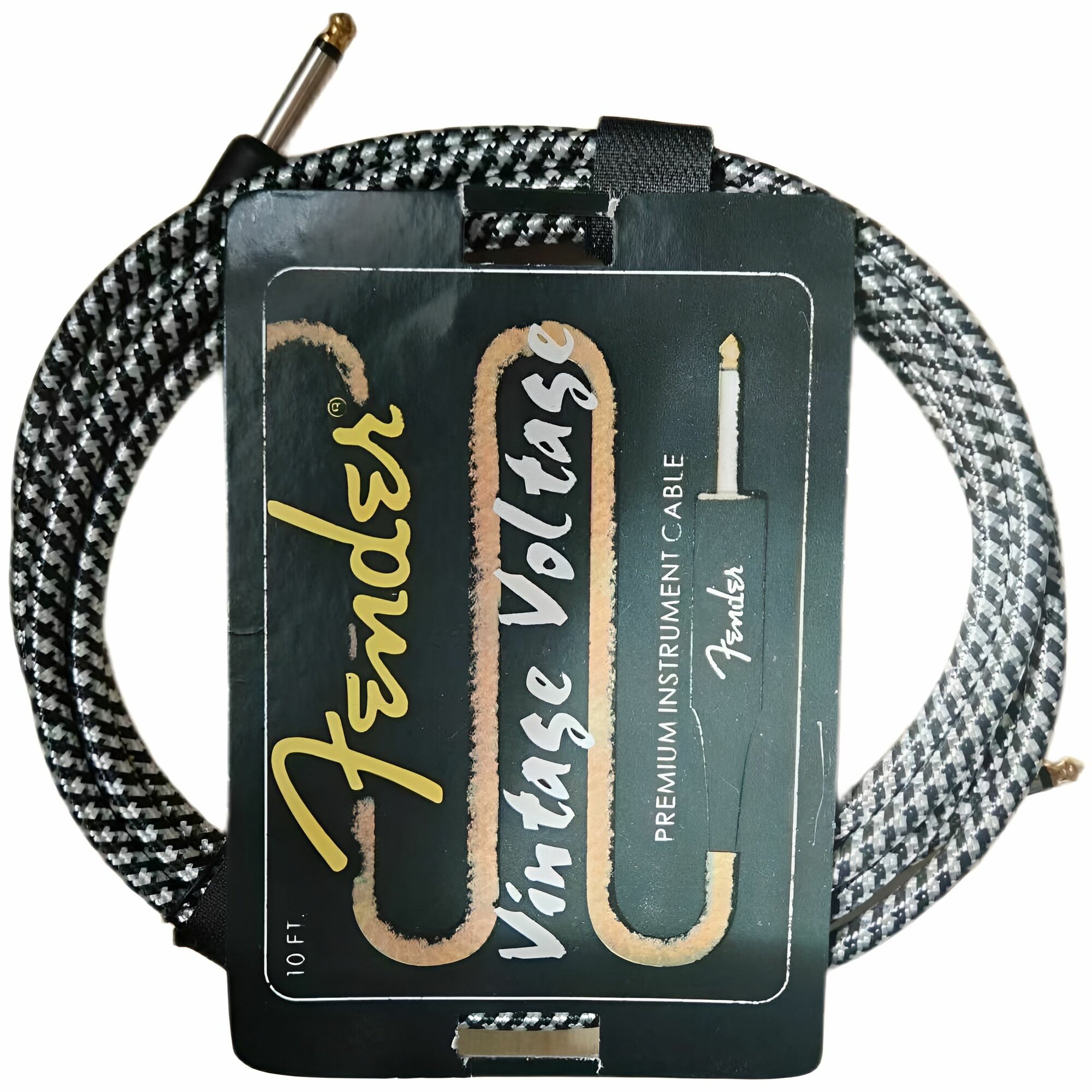 Премиум гитарный кабель желтый 3 метра 6.3 jack Fender Vintage Voltage, шнур для для электрогитары, электроакустической, провод для комбика.