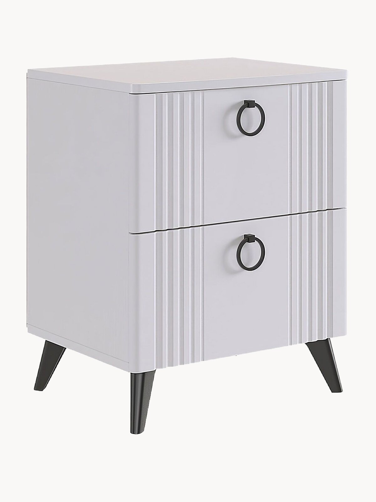 Тумба прикроватная "Ева 2", ЛДСП Белое дерево/белый матовый, 45*42,8*53,6 см, MEBELSON