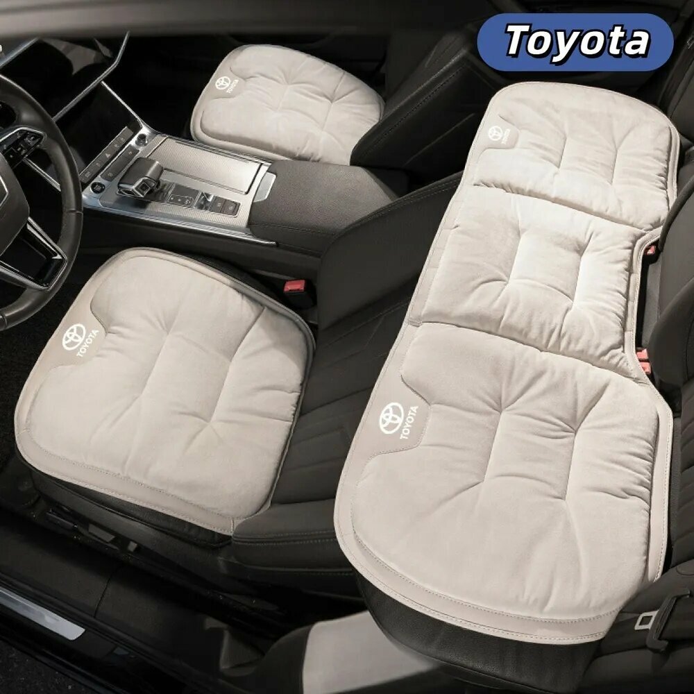 Автомобильная подушка на сиденье из бархата, 3 шт. цвет Toyota-White, для передних и задних сидений легковых авто