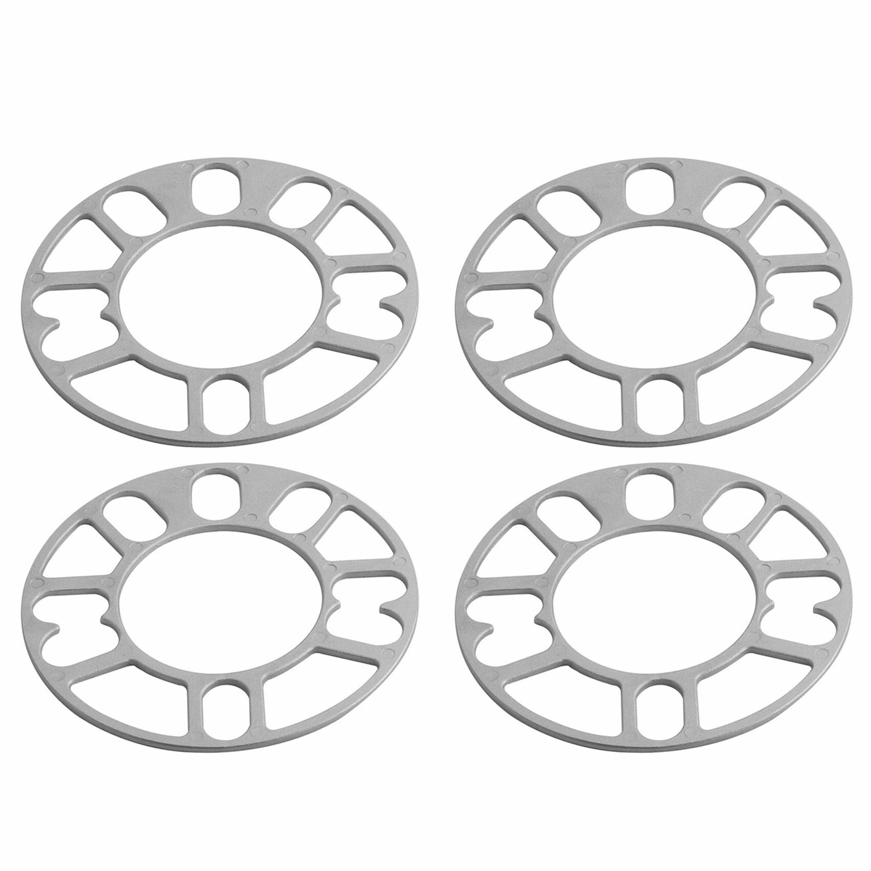 Колесные проставки 3 мм 4 шт для 4x100 4x114.3 5x100 5x108 5x114.3 5x120, серебристые, алюмин. сплав, универсальные