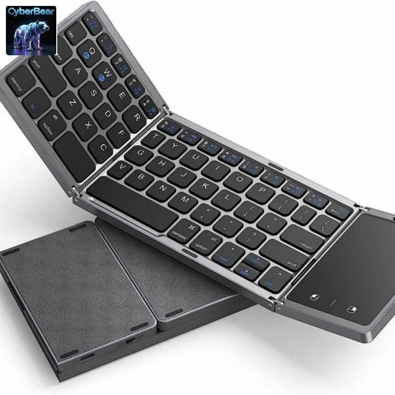 Складная Bluetooth-клавиатура Steam Deck для путешествий, трехскладная беспроводная портативная клавиатура с сенсорной панелью для аксессуаров Steam Deck