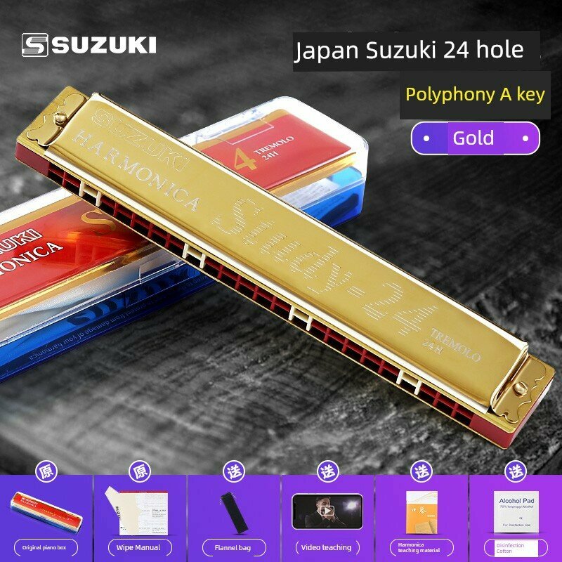 SUZUKI подлинная оригинальная полифоническая гармошка Suzuki с 24 отверстиями ACFG ключ для студентов, взрослых,