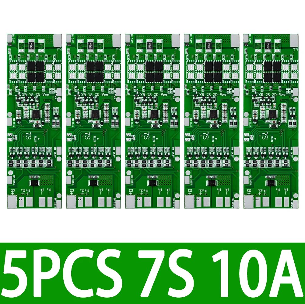 5PCS BMS 7S 10A модуль защиты аккумулятора