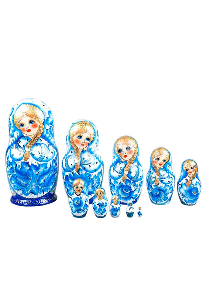 Матрешка "Снегурочка", 10 мест, 25см