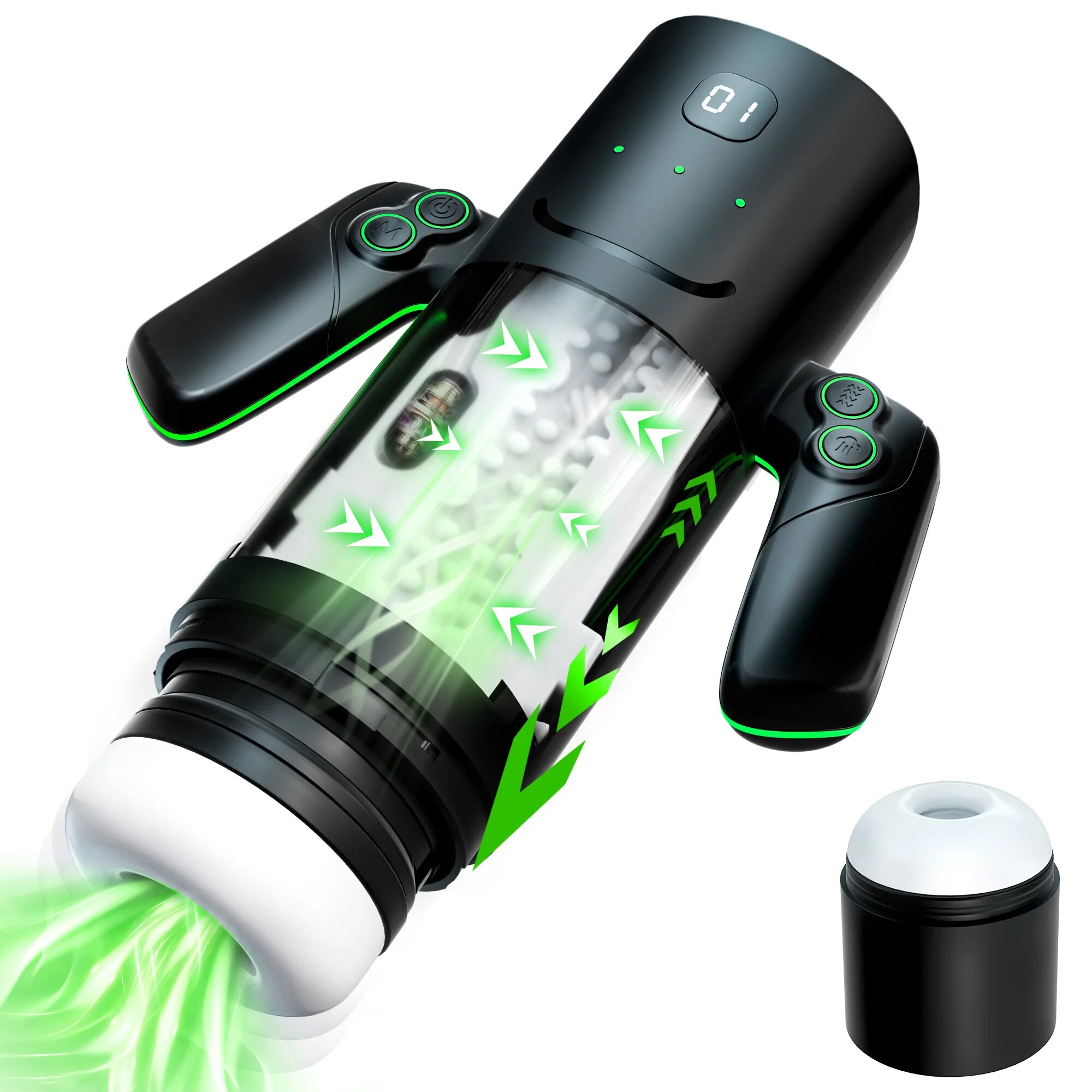 Автоматический мужской мастурбатор с ручкой, двухслойная чашка для мастурбации, карманная киска, игрушка для взрослых для мужчин