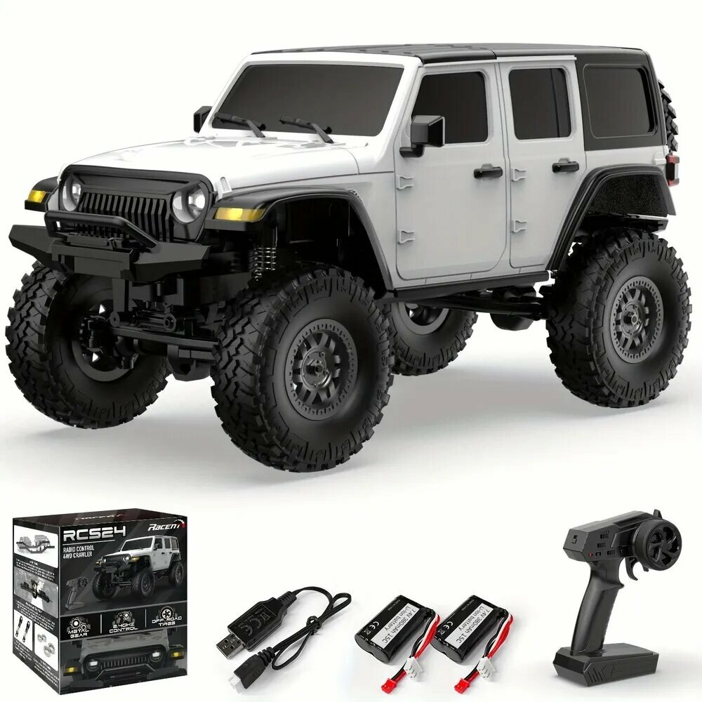 RECENT 1/24 RC crawler-внедорожный вездеход 4x4 RC rock crawler на дистанционном управлении со светодиодными фарами и 2 батарейками