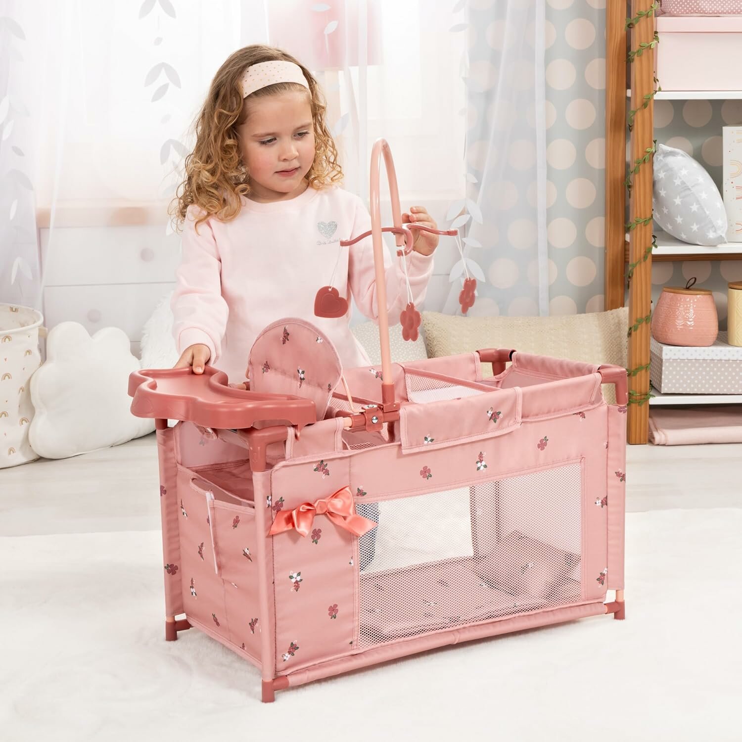 Детская кроватка для кукол Bayer Design - Кукольная кроватка с Пеленальным столиком, шкафом и стульчиком для кормления - 62626AA