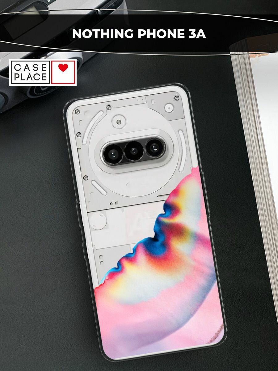 Чехол на Nothing Phone 3a / Нотинг Фон 3а с принтом Розовая акварель, прозрачный