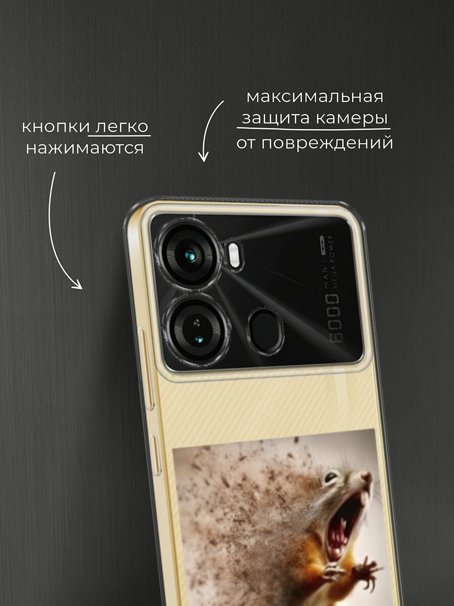 Чехол на Itel P40 / Ител P40 с принтом Орэшки биг боб, прозрачный — фото 1