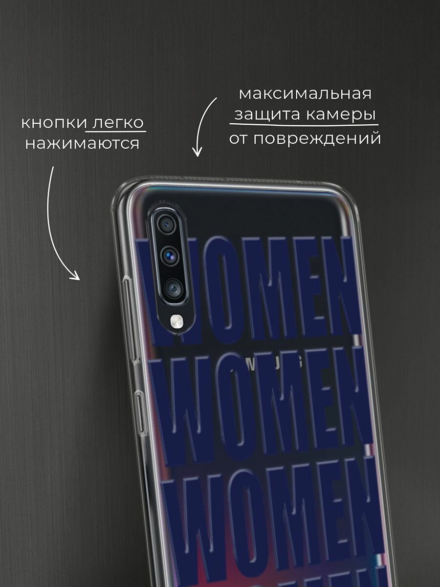 Чехол на Samsung Galaxy A70 / Самсунг Галакси А70 с принтом Woman blue — фото 1