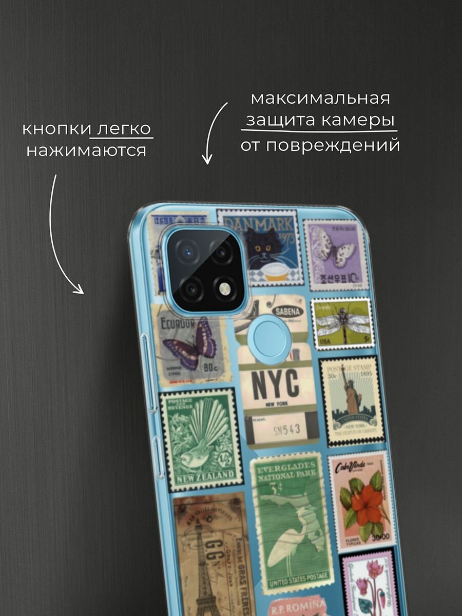 Силиконовый чехол на Realme C21 / Реалми С21 с принтом Марки — фото 1