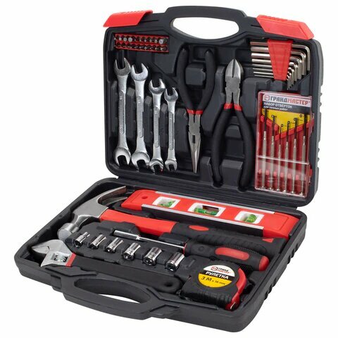 Набор инструментов универсальный, 51 предмет, пластиковый кейс, грандмастер, 671333