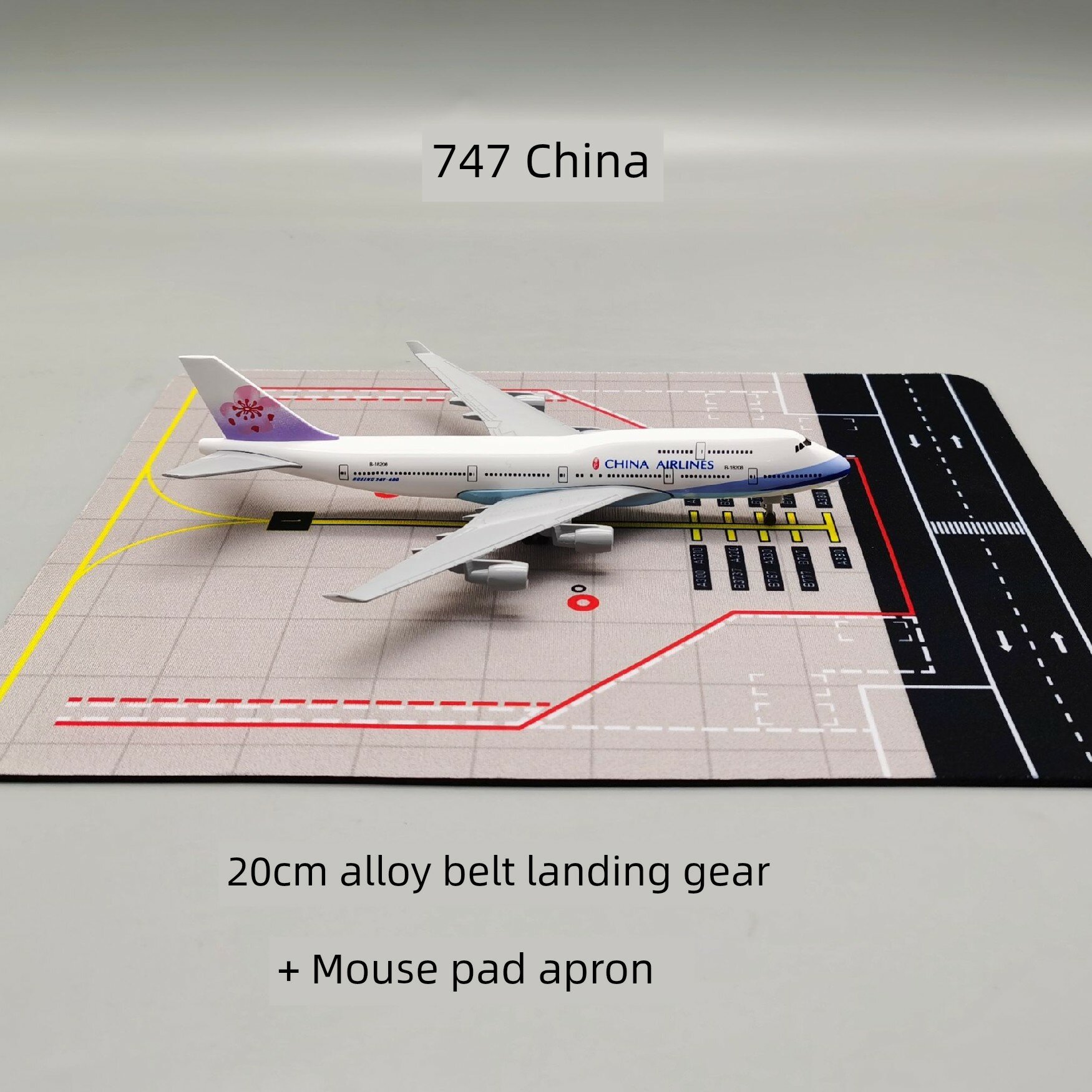 Модель самолета Boeing 747 20 см с колесами, логотип China Airlines, коллекционная игрушка для детей