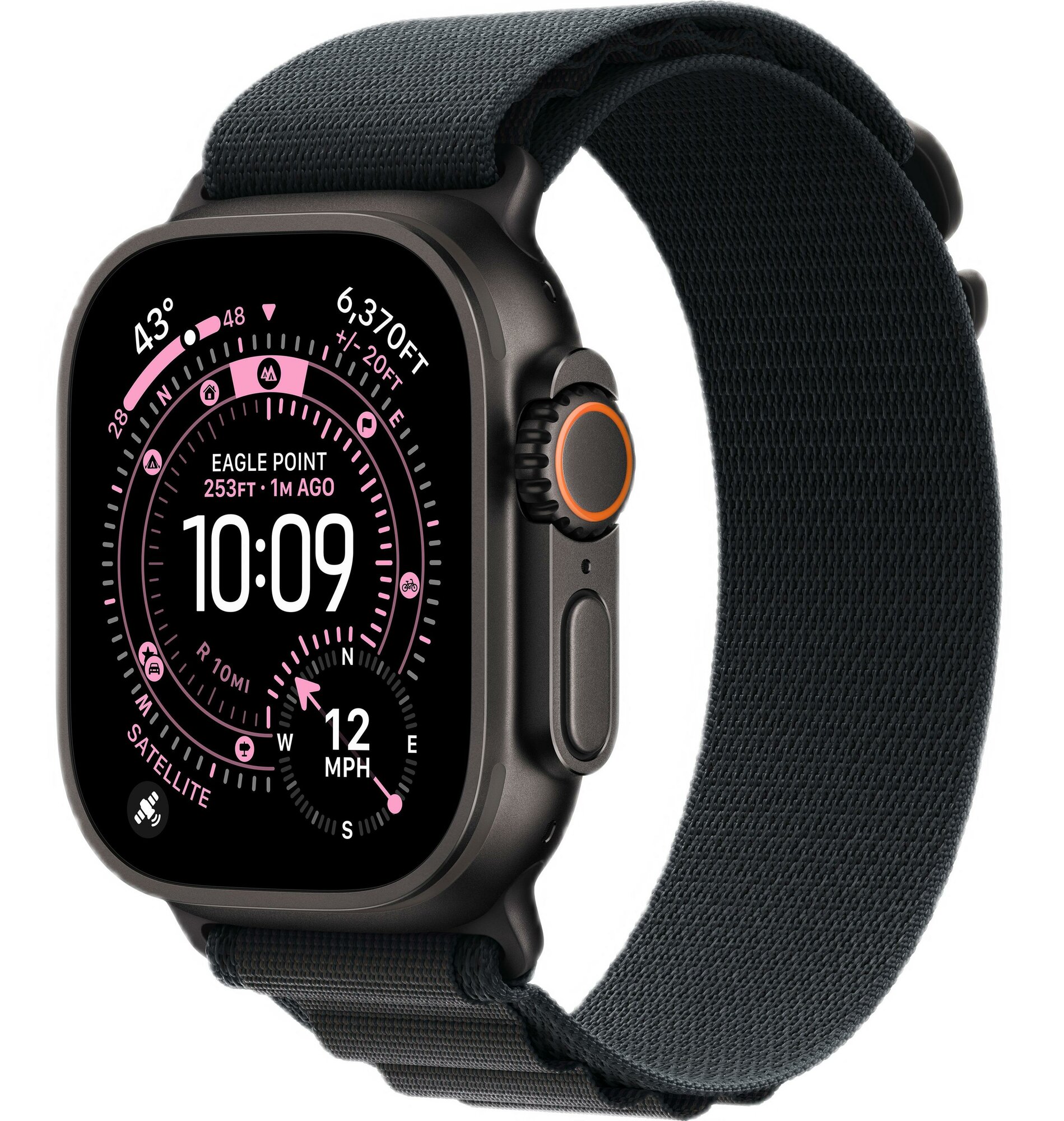 Часы Apple Watch Ultra 3 (2025) 49mm Black Titanium Case with Black Alpine Loop - Medium (GPS + Cellular)