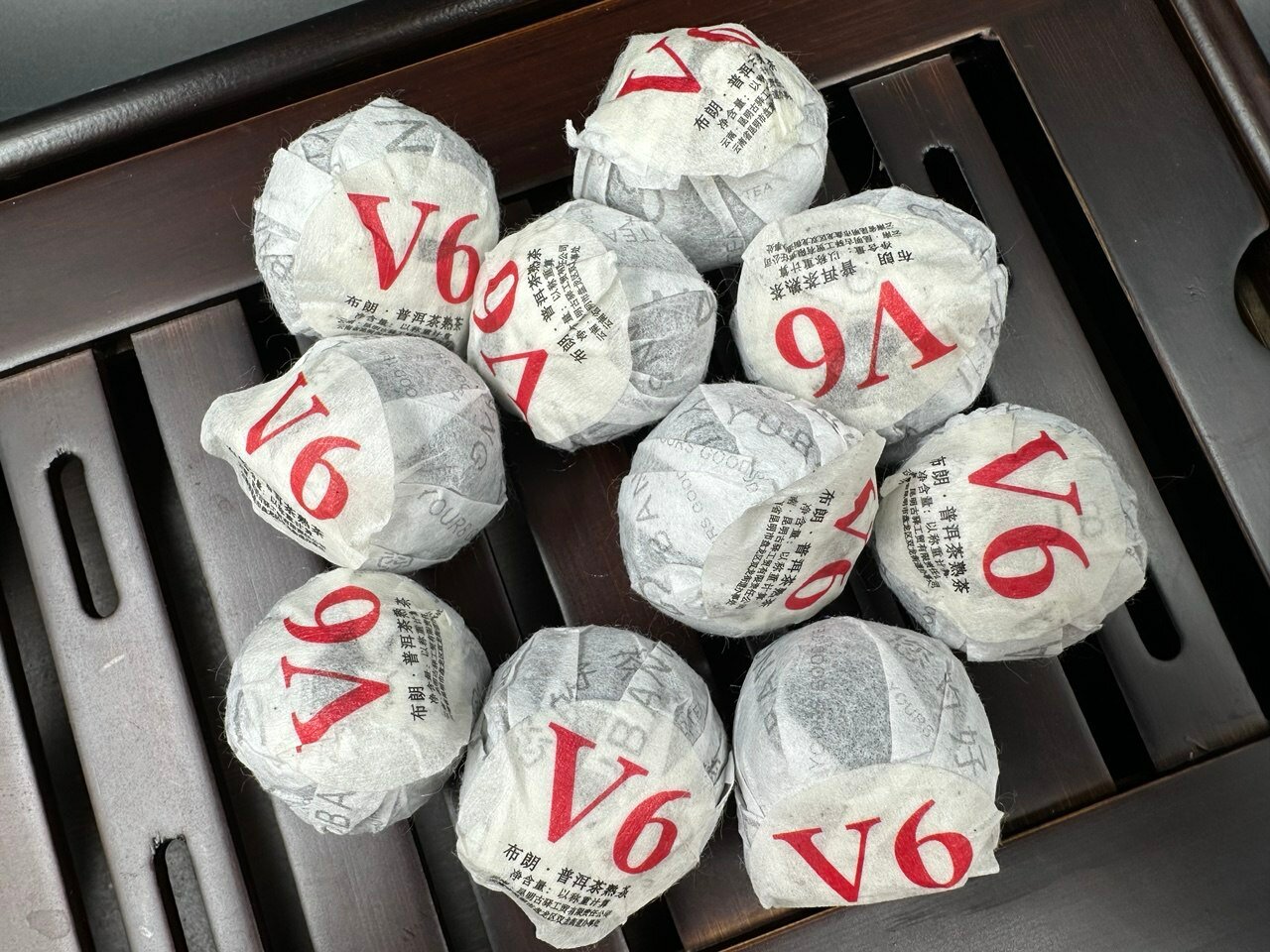 Шу пуэр V6 "Жемчужина Дракона" старые чайные деревья Буланшань - набор 10 штук